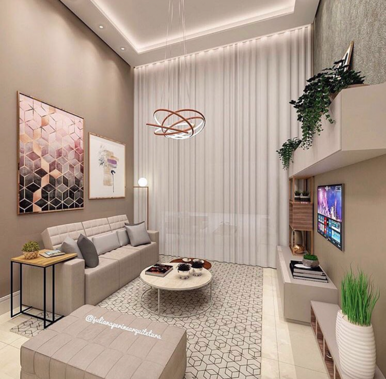 Salas com pintura cor bege escuro - Assim Eu Gosto!